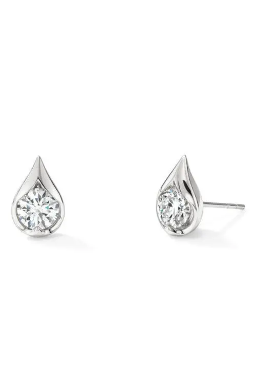 Hearts On Fire Lu Droplet Diamond Stud Earrings - 1.00 Ctw White Gold/ Diamond
