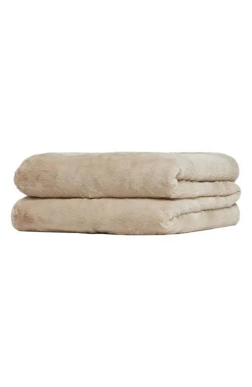 Apparis Jumbo Brady Faux Fur Throw Blanket - Latte