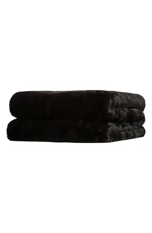 Apparis Jumbo Brady Faux Fur Throw Blanket - Noir