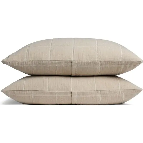 PARACHUTE Terrace Gauze Set Of 2 Organic Cotton Pillow Shams - Toast