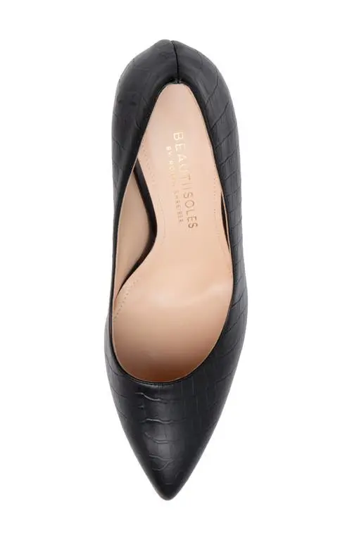 BEAUTIISOLES Pippa Pointed Toe Platform Pump - Black