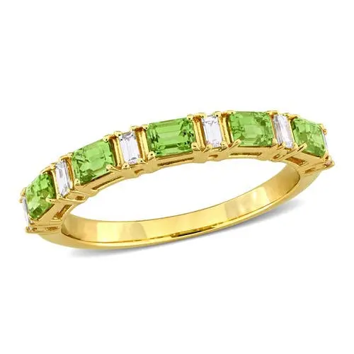 JULIANNA B. 14k Sapphire And Diamond Ring - Green Sapphire/yellow Gold