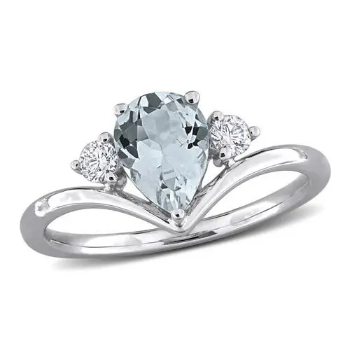 JULIANNA B. And Diamond Engagement Ring - Aquamarine
