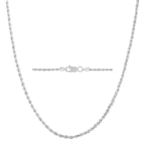 DONATELLO GIAN Name' Sterling 3mm Rope Chain Necklace - Silver