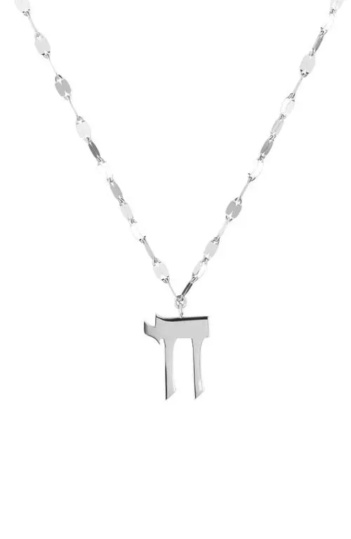 Lana Jewelry Chai 14k Charm Pendant Necklace - White Gold