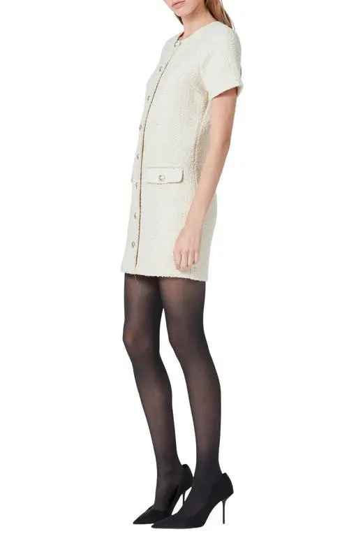 Endless Rose Button Tweed Mini Dress - Ivory