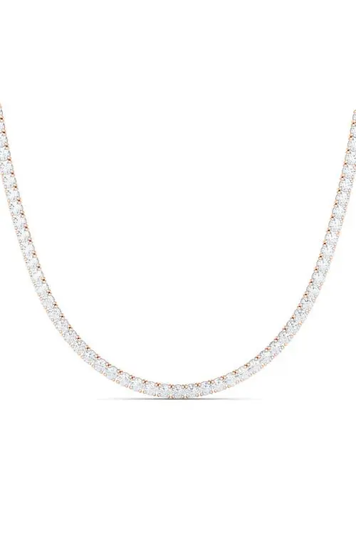 HAUTECARAT 18k Gold Lab-created Diamond Tennis Necklace - 18k Rose Gold