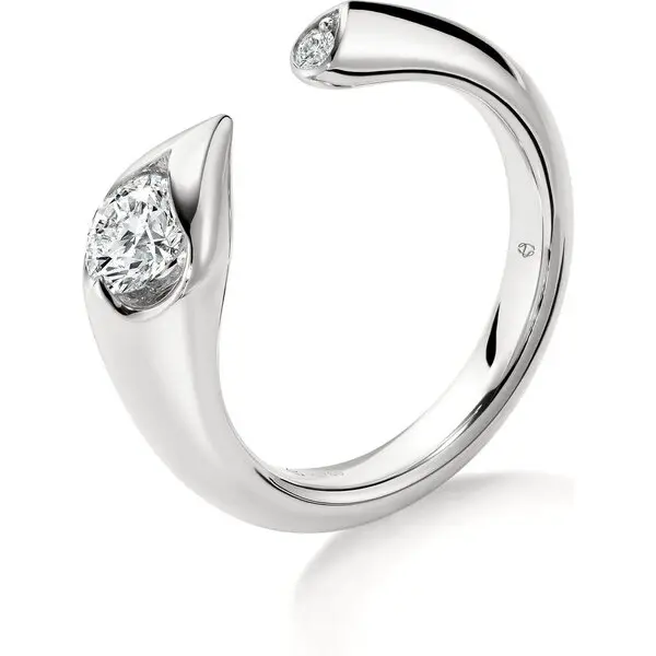Hearts On Fire Lu Droplet Open Diamond Ring - White Gold