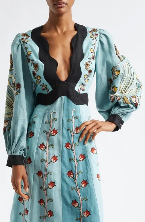 navy blue embroidered cut-out midi dress farm rio Navy Blue Embroidered Cut-Out Midi Dress – FARM Rio