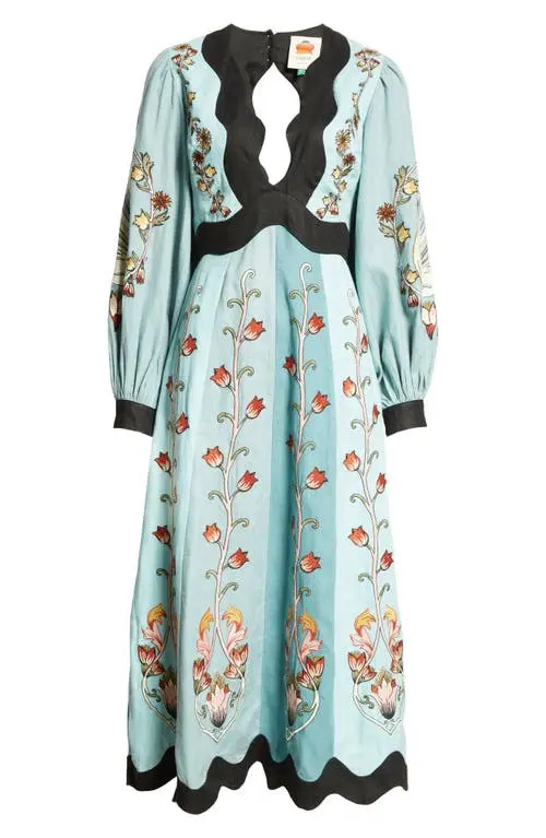 sachin and babi light blue dress Jovani 23027 Green Low V Neck Sheath Long Dress