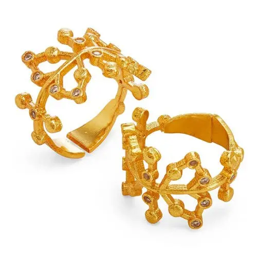 DHWANI BANSAL Dhwani Bhansal Auro Double Ring - Gold Plated
