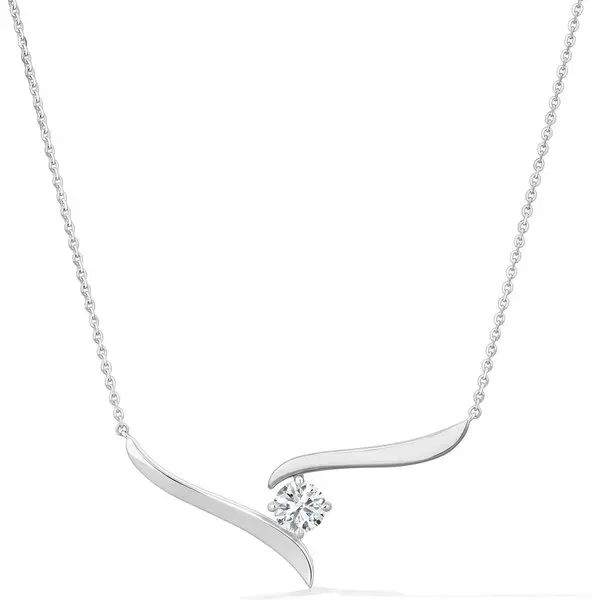 Hearts On Fire Vela Crossover Pendant Necklace - White Gold/ Diamond
