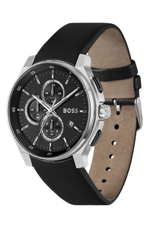 BOSS Chronograph Strap Watch - Black