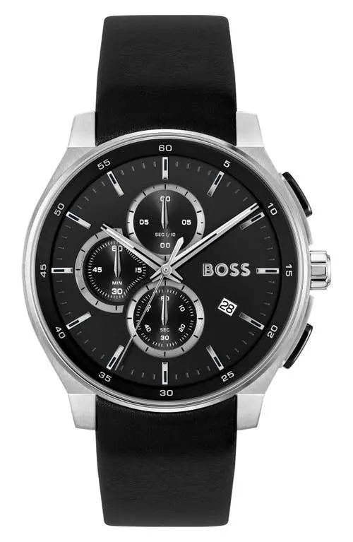 BOSS Chronograph Strap Watch - Black