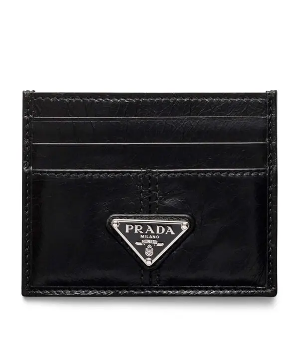 Prada Leather Card Holder - Black