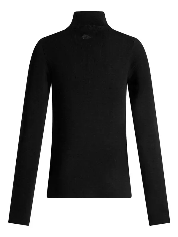 Etro Logo-embroidered Wool Jumper - Black