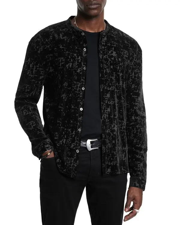 John Varvatos Valencia Regular Fit Velour Burnout Shirt