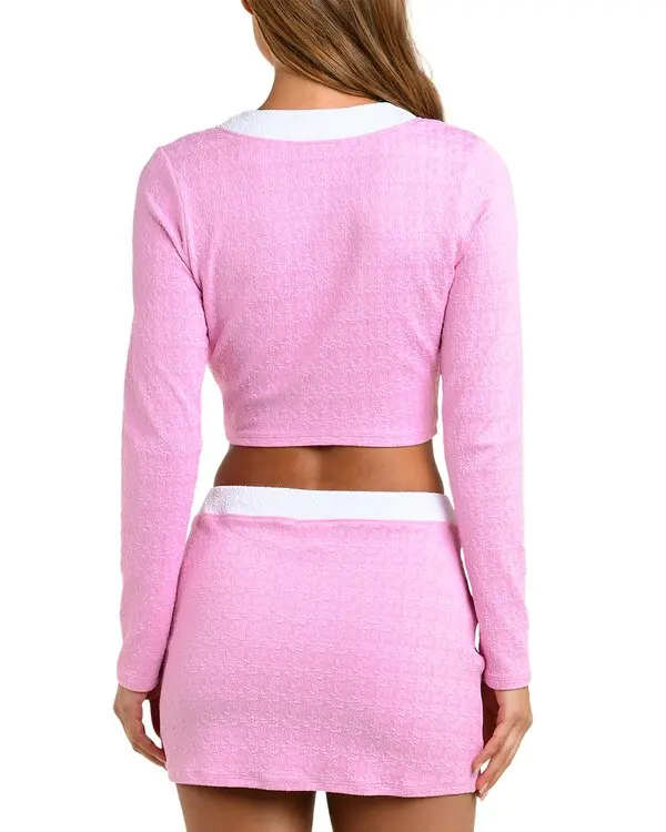 L'Agence Adaline Color Blocked Cardigan - Blush