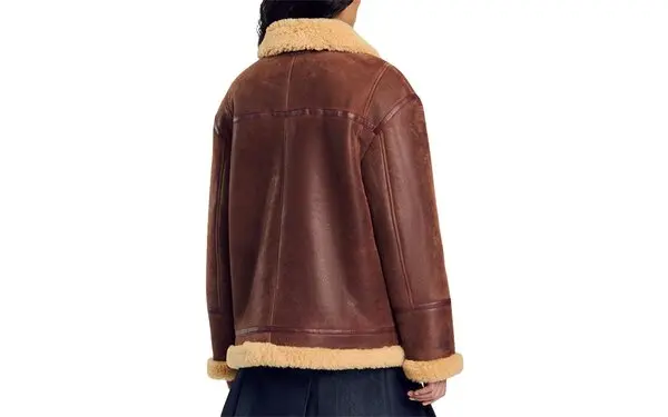 Sandro Chicago Leather And Shearling Jacket