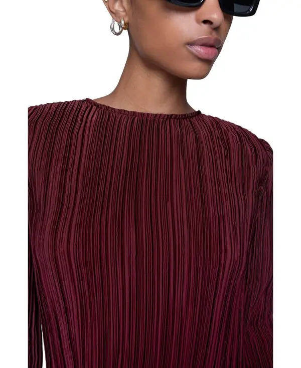 Rebecca Minkoff Calista Pleated Top - Lacquer