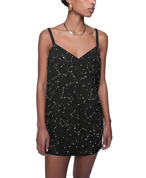 black mini dress romper Amanda Uprichard Wesley Skort Romper in Black main image 1