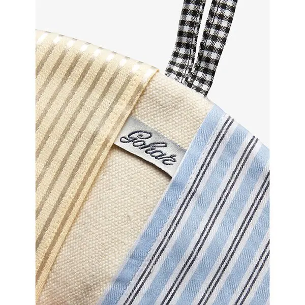 GOHAR WORLD Striped Cotton Mitts - Light Blue Stripe Butter