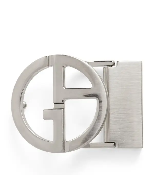 Giorgio Armani Brushed Palladium-plated Ga Logo Belt Buckle - Grey