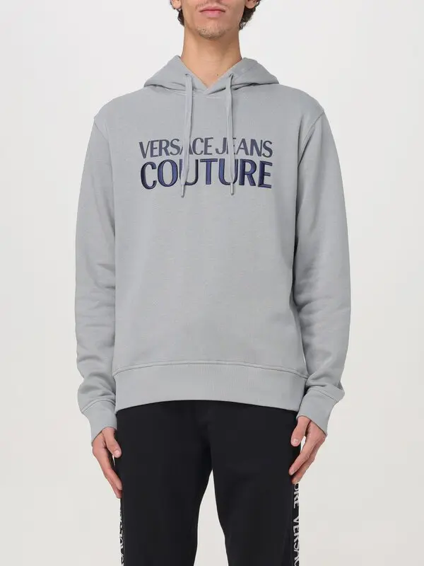 Versace Logo Hoodie - Grey