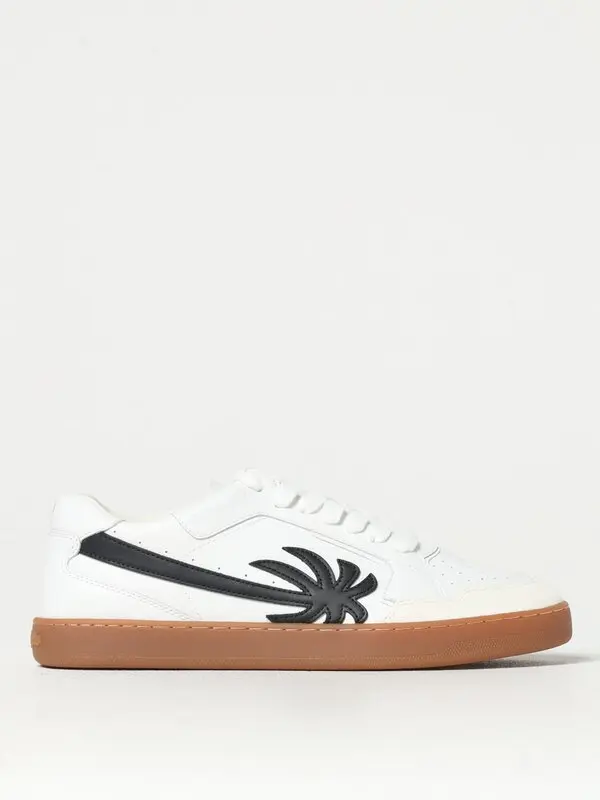 Palm Angels Leather Sneakers With Black Palm Motif