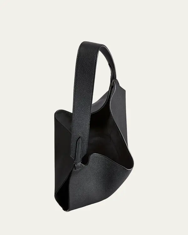 Khaite Lotus Small Calfskin Tote Bag - Black