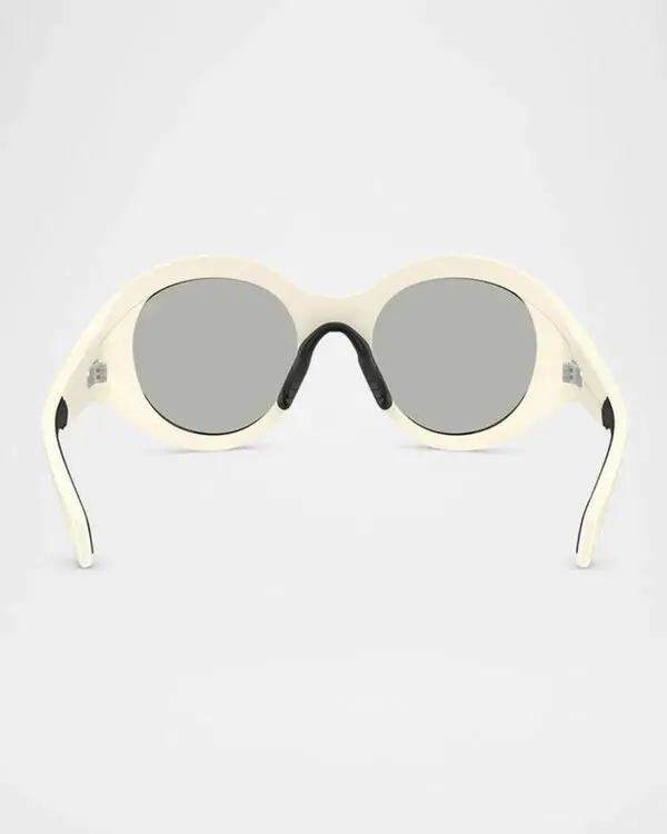Moncler Round Frame Sunglasses - Silver Mirror