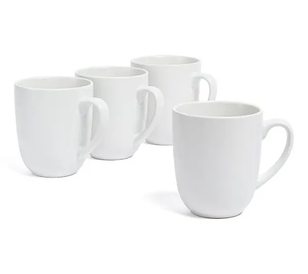OVERANDBACK Over&back Coupe 15oz Semi-matte Stoneware Mugs, Set Of 4 - One-color
