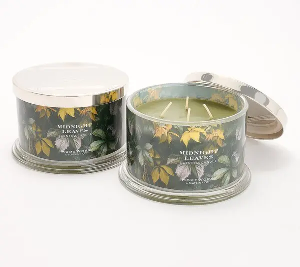 HOMEWORX BY SLATKIN + CO. S/2 Midnight Leaves 18oz Candles - One-color