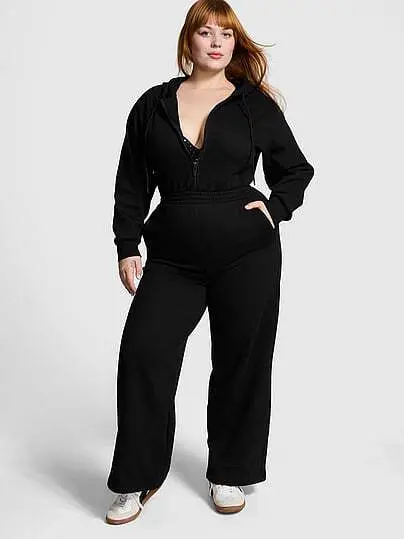 Pink Ivy Fleece Hoodie Jumpsuit