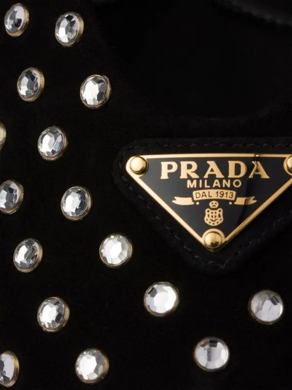Prada Crystal-embellished Ballet Flats - Black