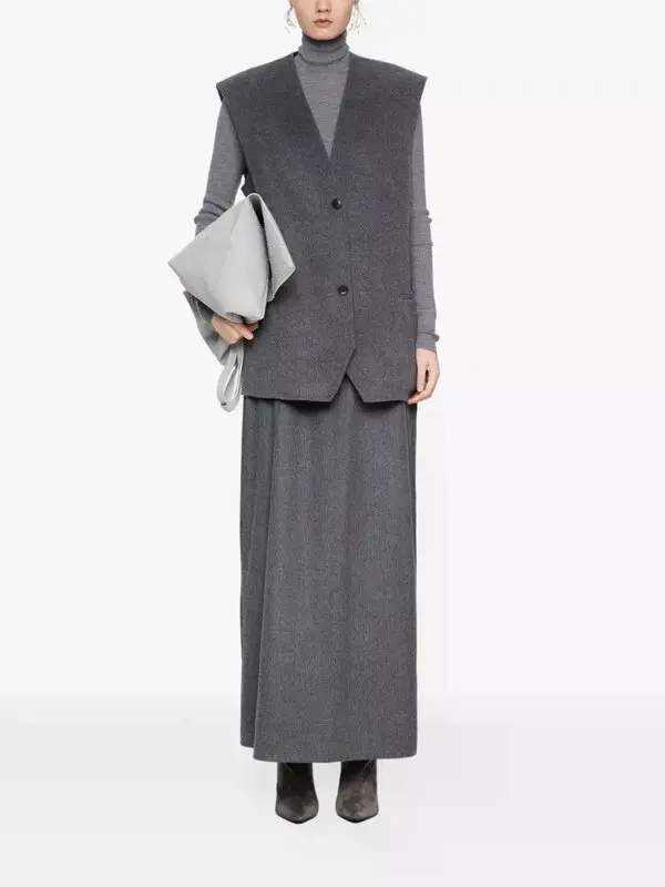 JNBY Wool-cashmere Blend Drawstring Skirt - Grey