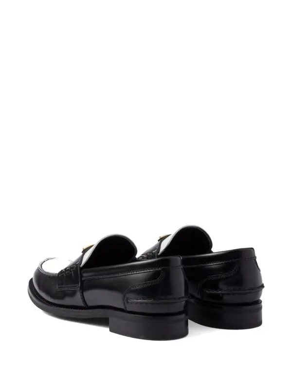 Prada Two-tone Brushed-leather Loafers