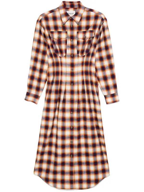 MARANT ETOILE Timea Checked Dress - Blue