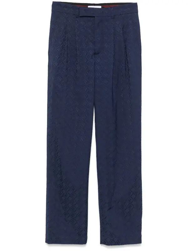 MARINE SERRE Moon Diamond Jacquard Trousers - Blue
