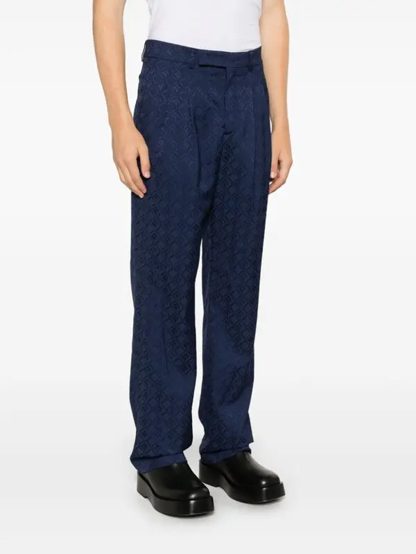 MARINE SERRE Moon Diamond Jacquard Trousers - Blue