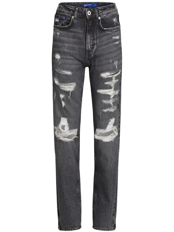 Karl Lagerfeld Distressed Straight Jeans