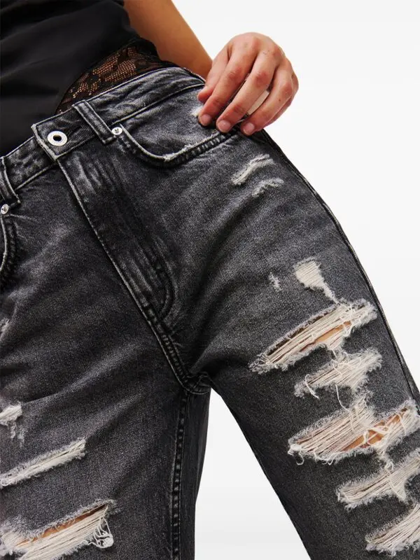 Karl Lagerfeld Distressed Straight Jeans