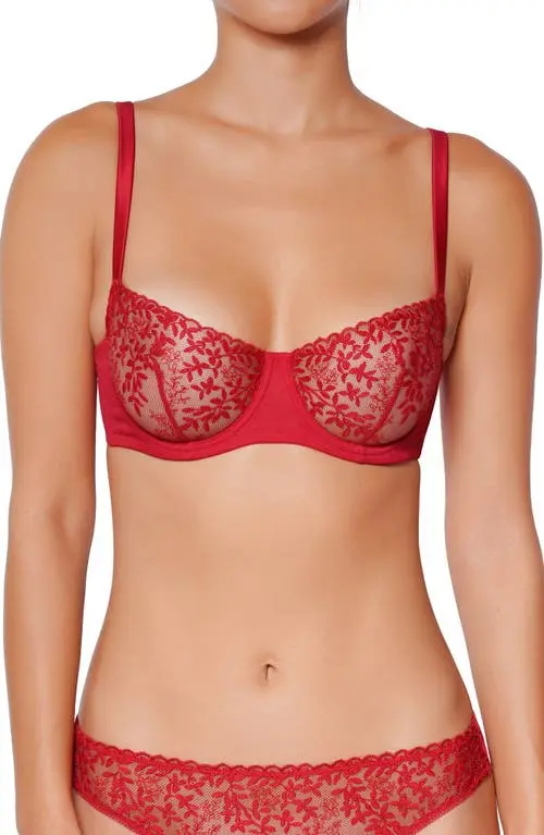HUIT Eglantine Lace Underwire Bra - Red
