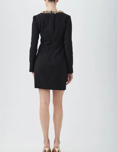 trina turk dress black NWT $328 Trina Turk Quill Ruffle Sweater Dress Black M