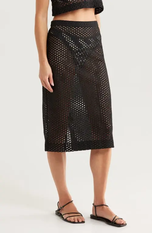 Solid & Striped The Sherry Cotton Eyelet Cover-up Skirt