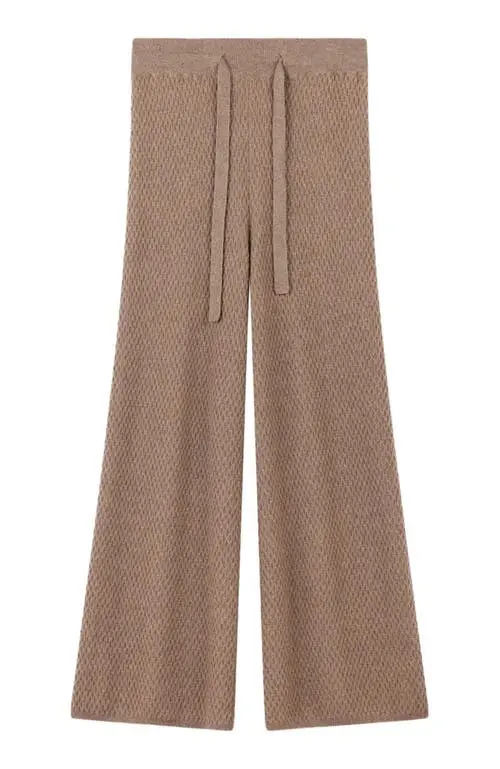 GOBI MONGOLIAN CASHMERE Textured Knit Cashmere Pants - Taupe