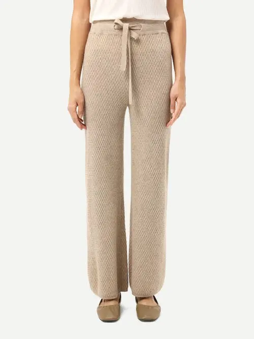 Gobi Cashmere Textured Knit Cashmere Pants