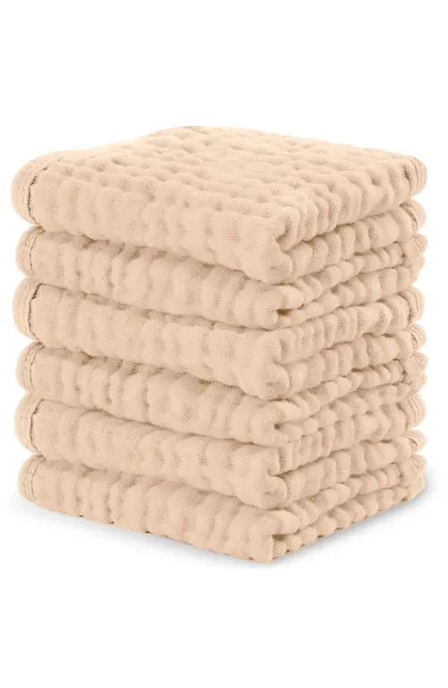 COMFY CUBS Muslin Washclothspack Of 6 - Cream