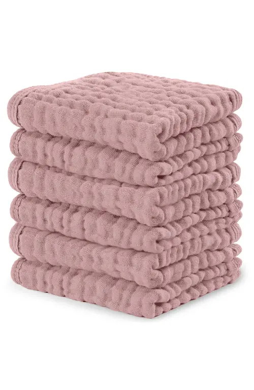 COMFY CUBS Muslin Washclothspack Of 6 - Mauve