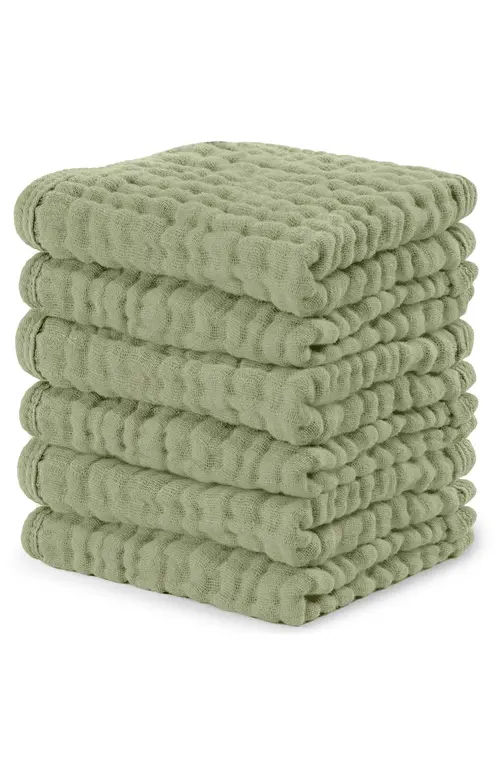 COMFY CUBS Muslin Washclothspack Of 6 - Sage
